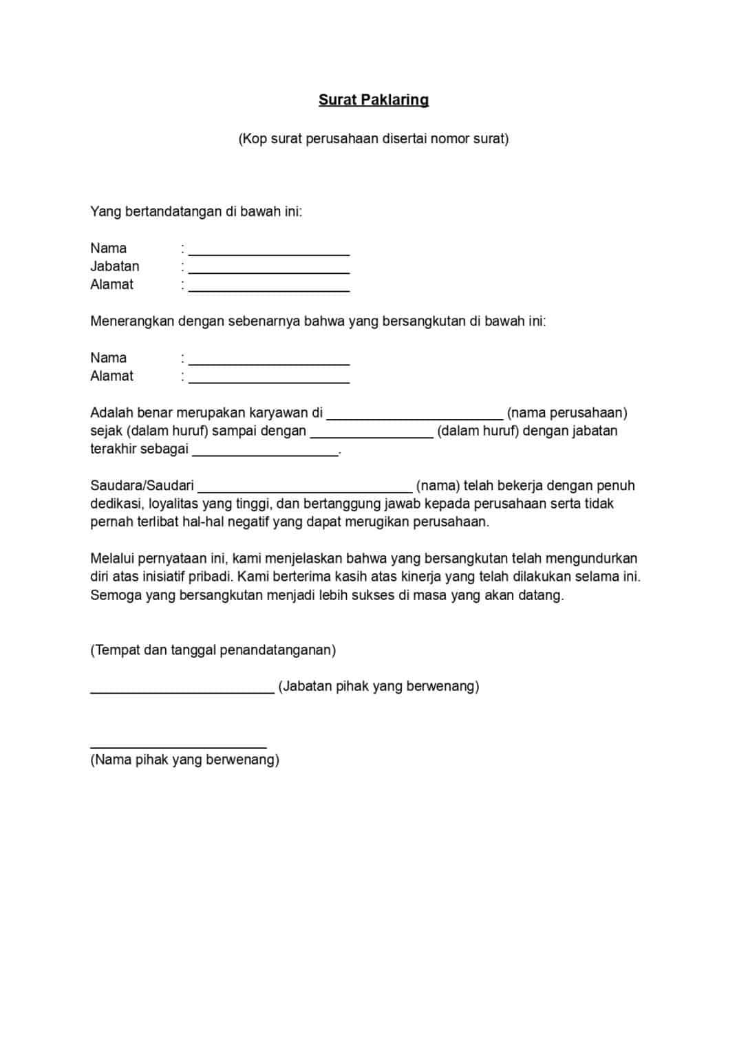 Cara Membuat Surat Paklaring Kerja: Dijamin Mudah! - GajiGesa